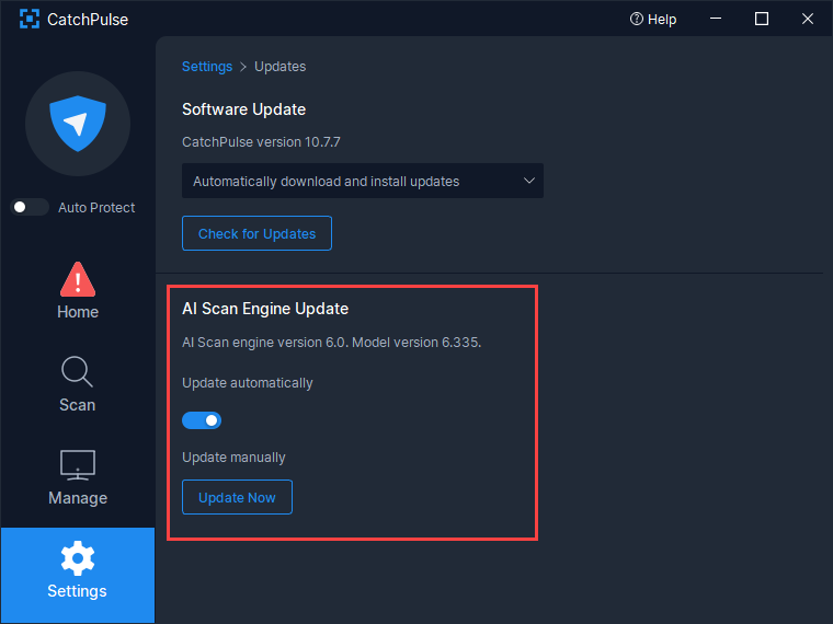 Updating the AI Scan engine