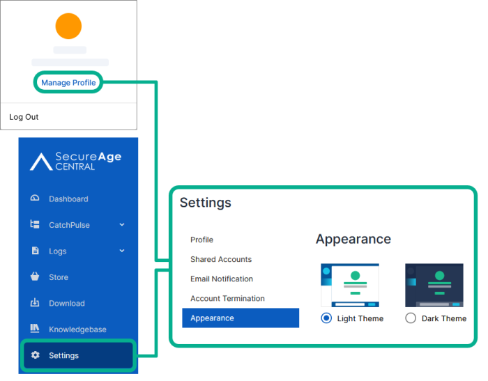 Change colors in SecureAge Central