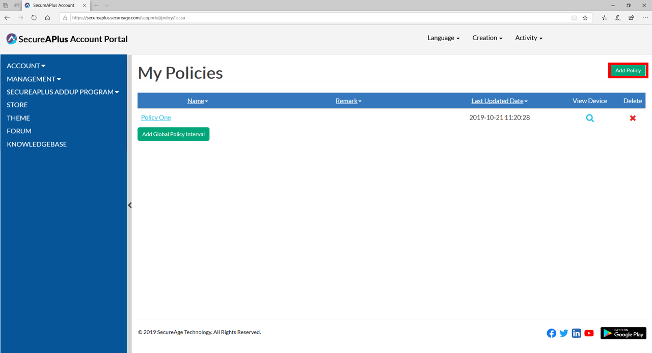 Setting Trust All Until in SecureAPlus Policy