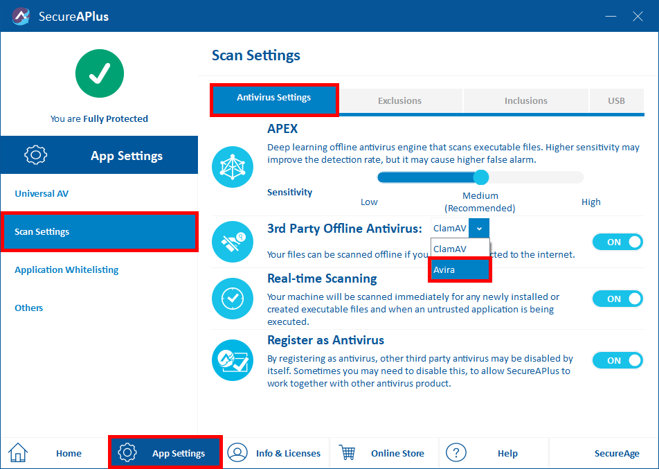 Getting the offline AV add-on